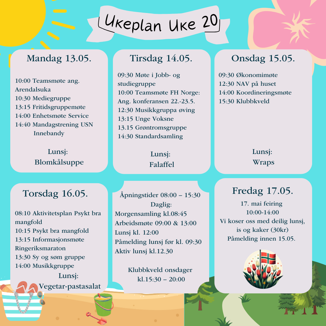 Ukeplan — Fontenehuset Hønefoss