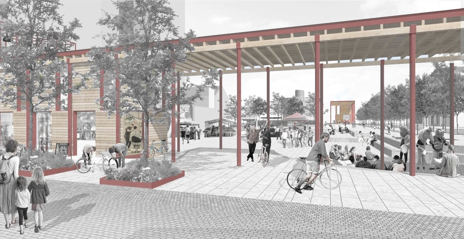 Public realm Urban design Blackstaff Square OGU Architects Community ...