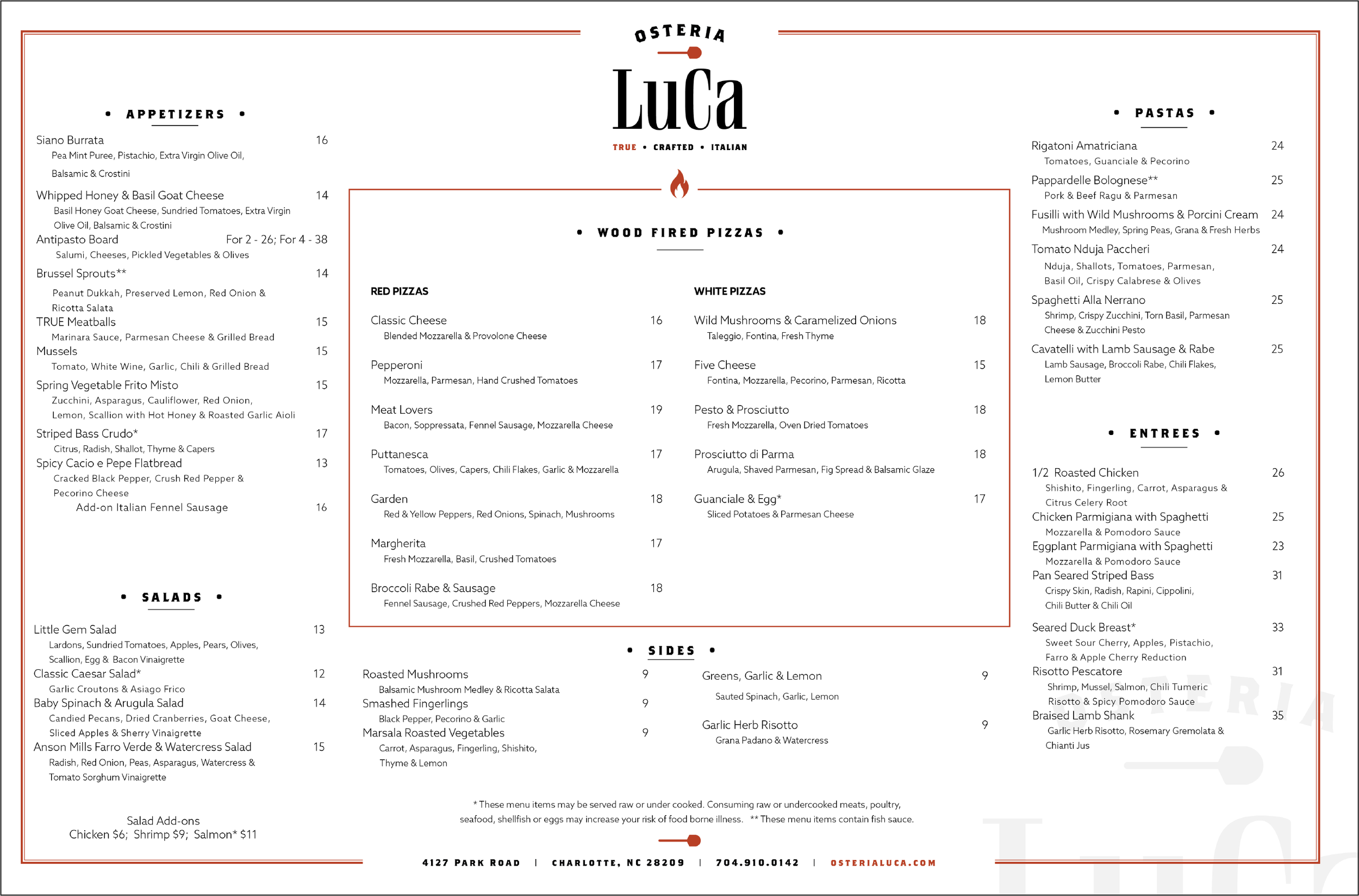 Osteria Luca Restaurant Menu Jeanette Florentine Design Osteria Luca Restaurant Menu Jeanette Florentine Design