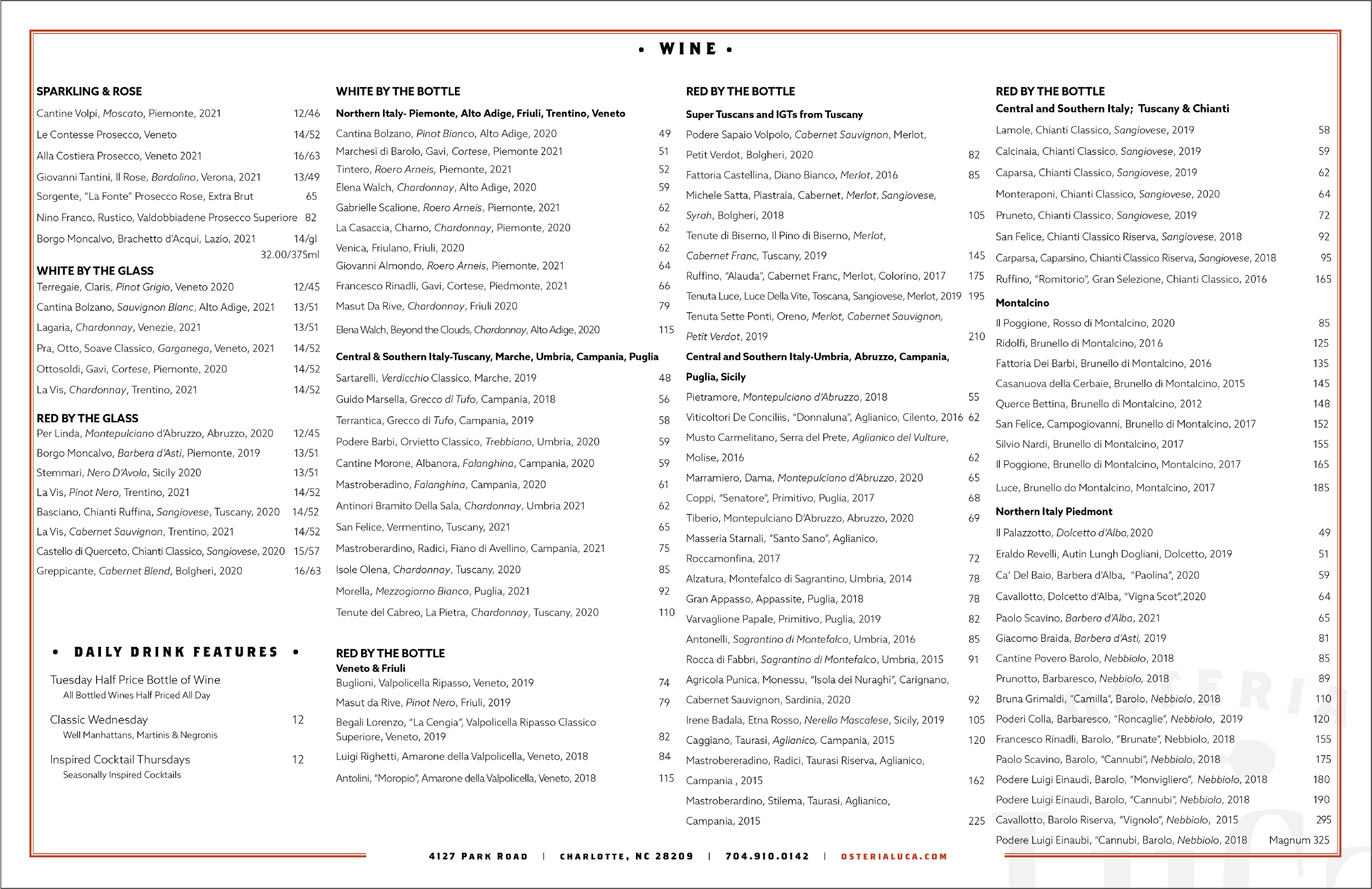 Osteria Luca Restaurant Menu Jeanette Florentine Design Osteria Luca Restaurant Menu Jeanette Florentine Design