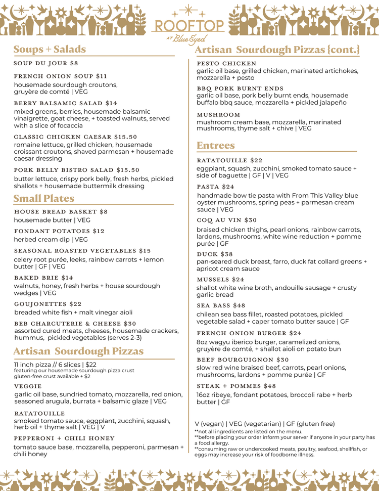 Blue Eyed Baker's Menu - Artisan Baked Delights in East Aurora, NY