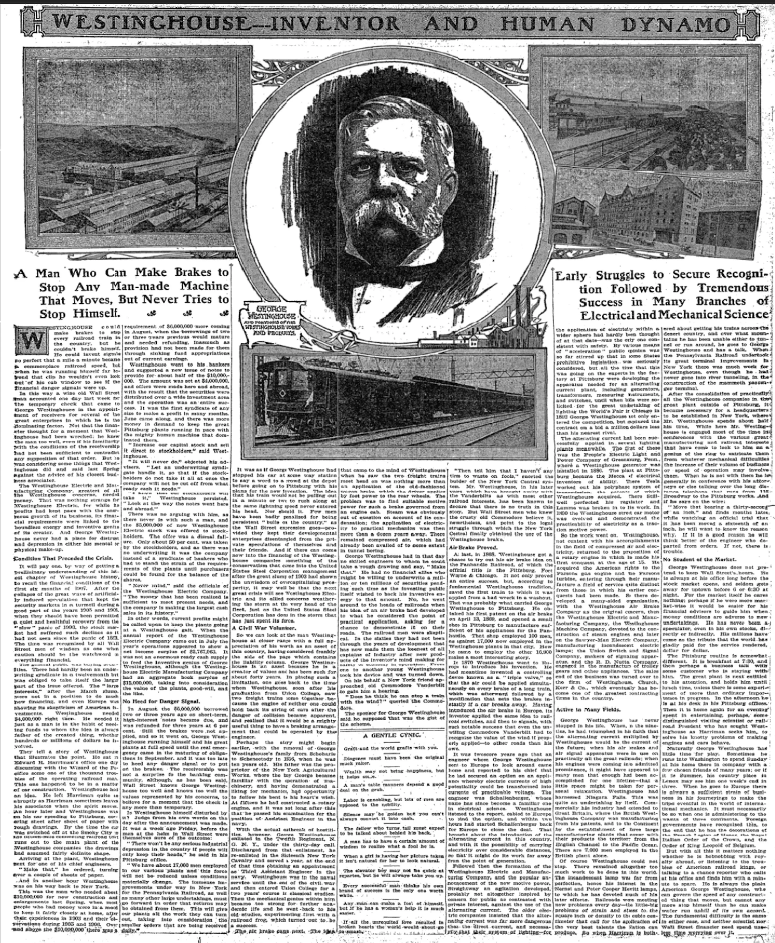 Westinghouse - Inventor and Human Dynamo — The Westinghouse Legacy