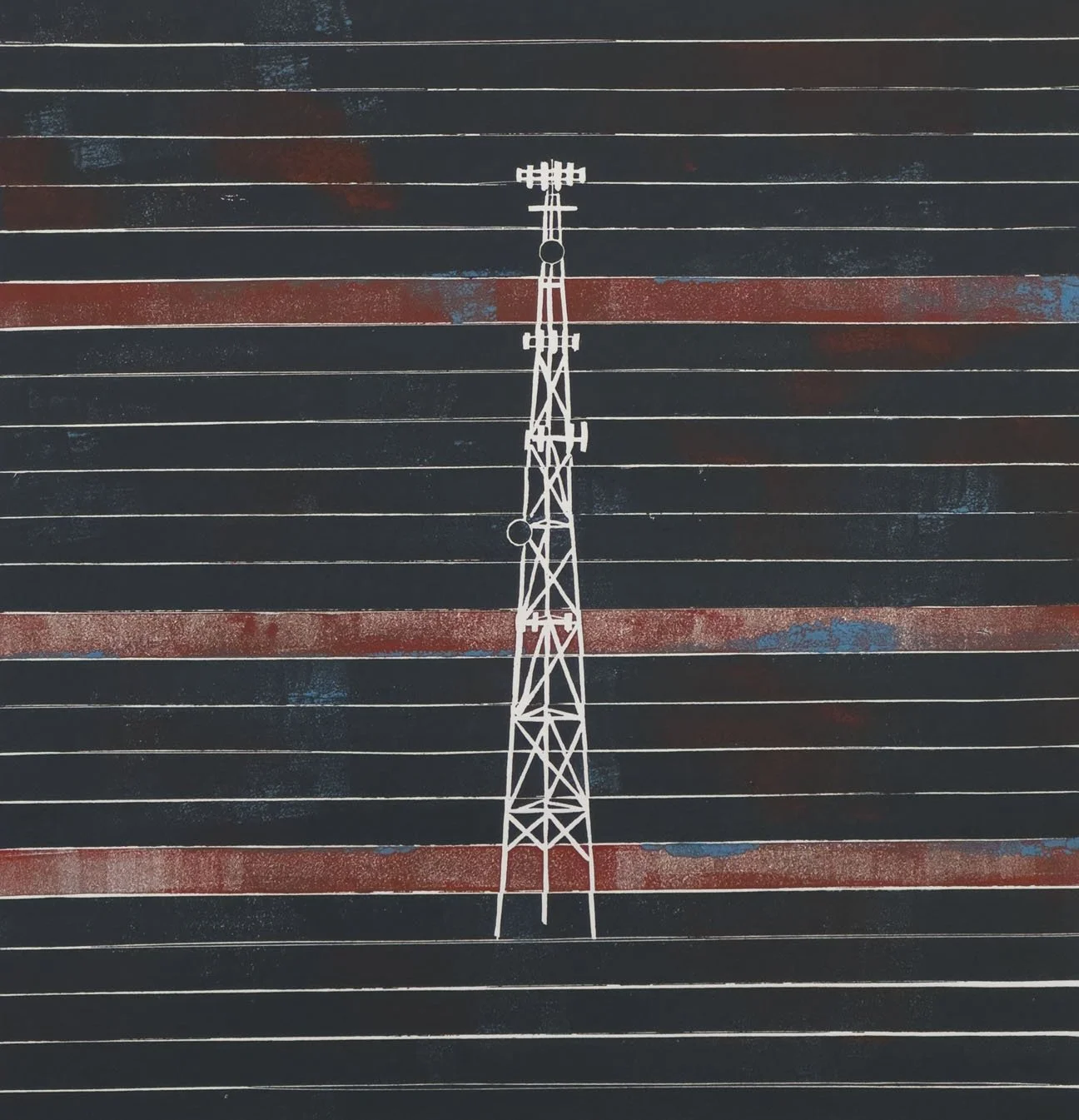 Block Prints and Lino cuts depicting communication towers. — Paul Holt ...