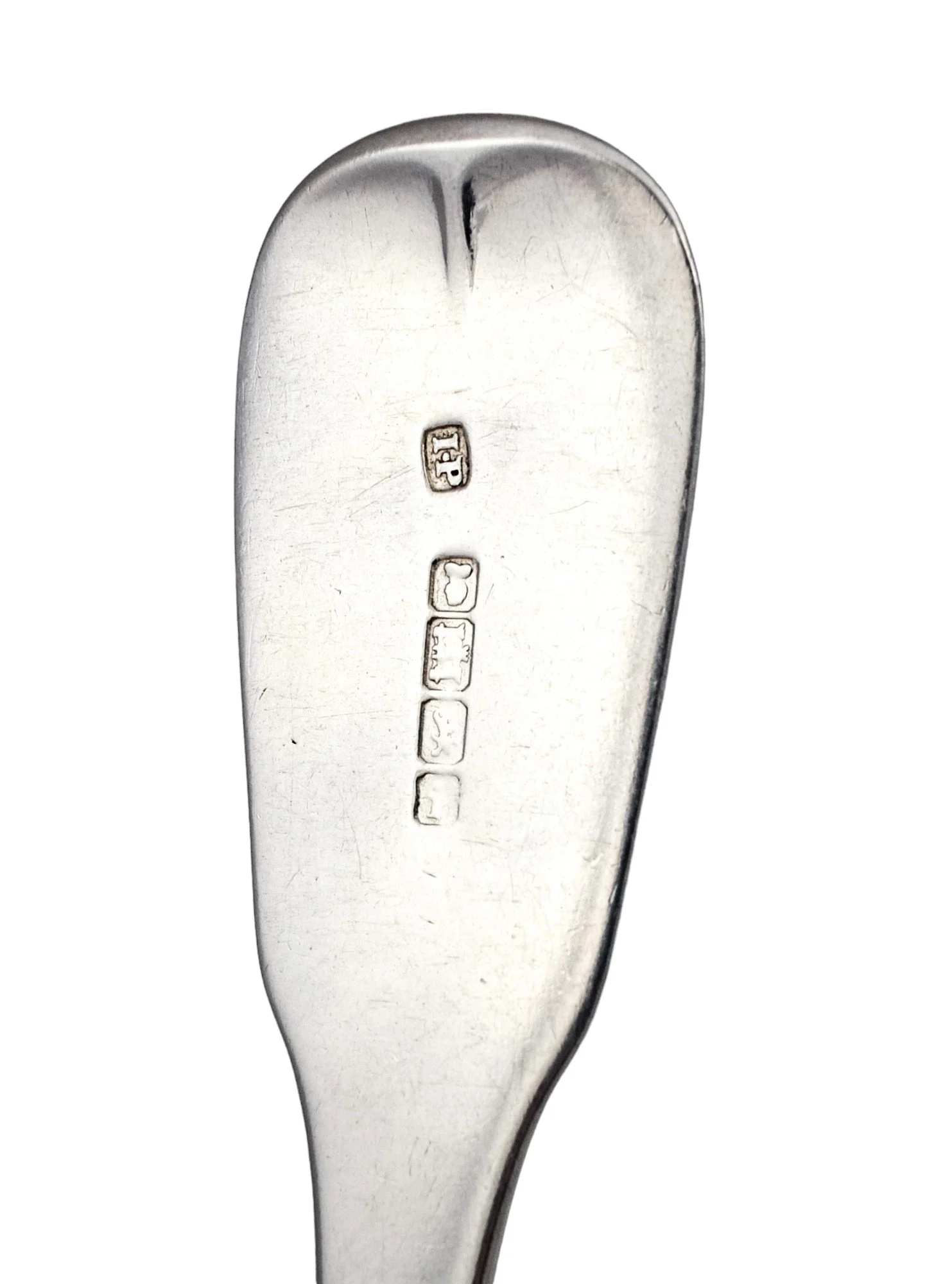 19th century Dutch silver tea strainer spoon with pastoral scene and ...