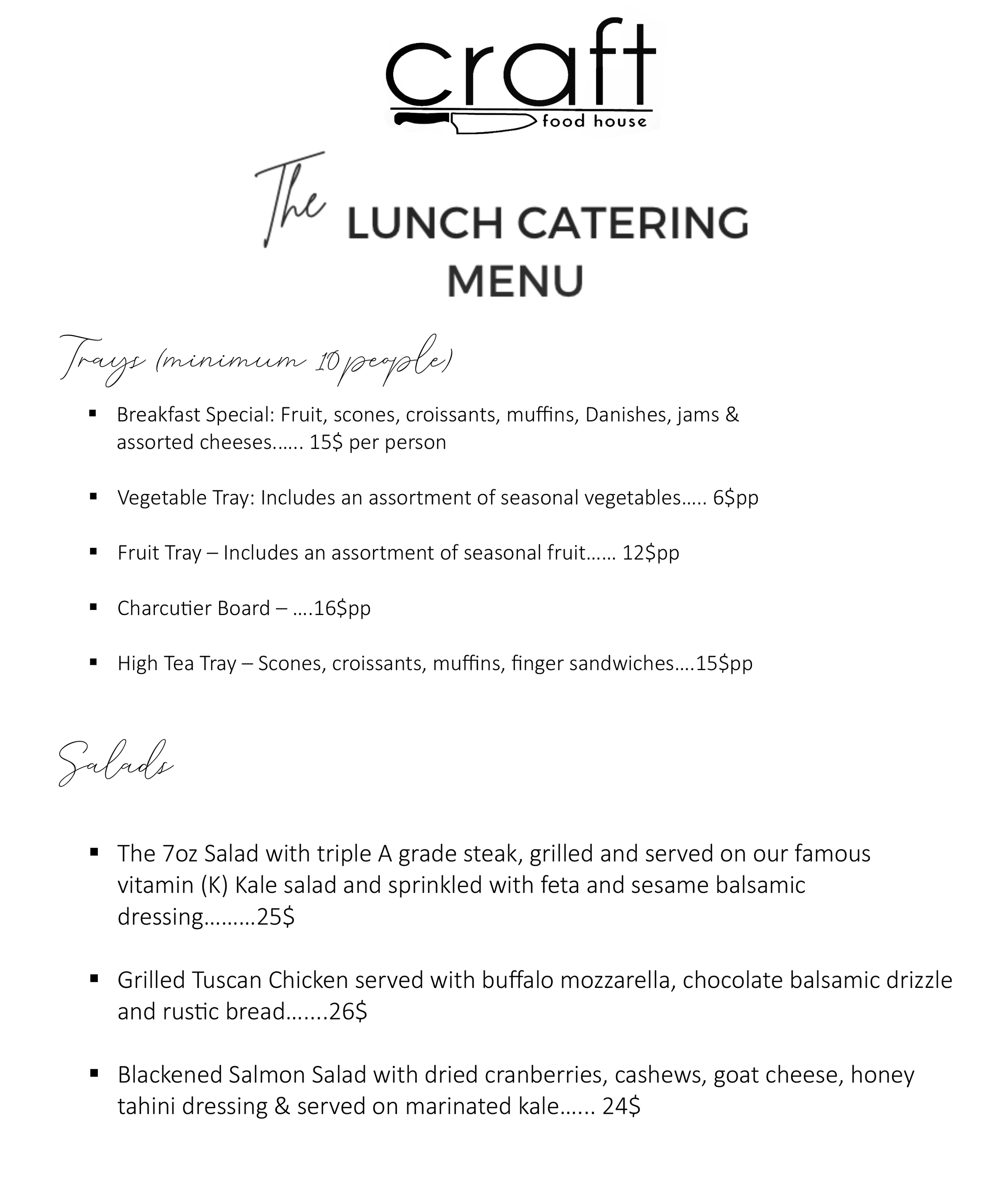Catering — Craft Food House