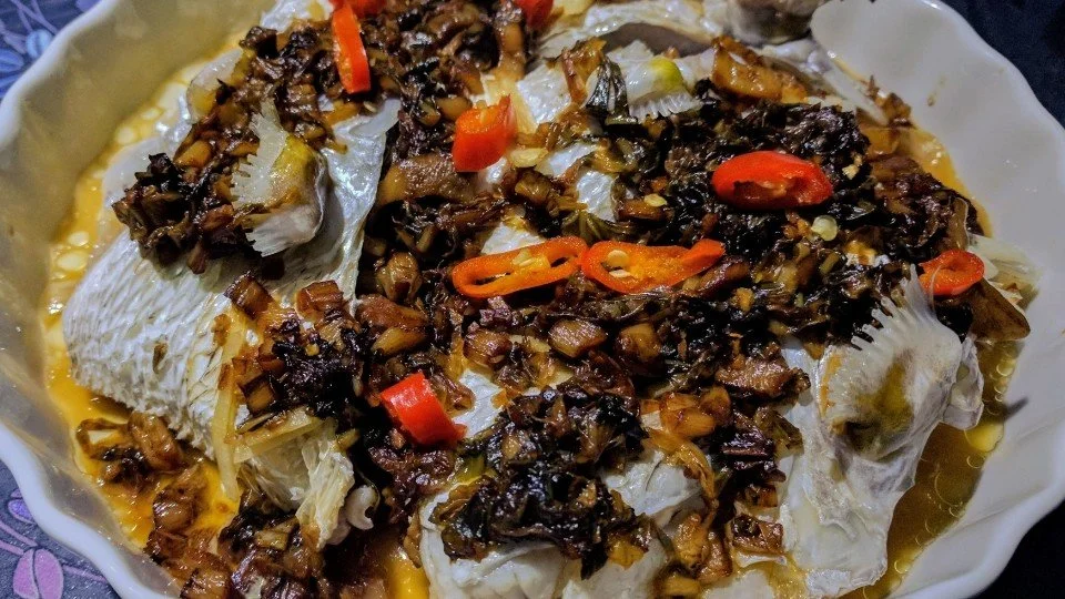 Steamed Fish with Mui Choy (梅菜蒸魚) — Choy's Kitchen