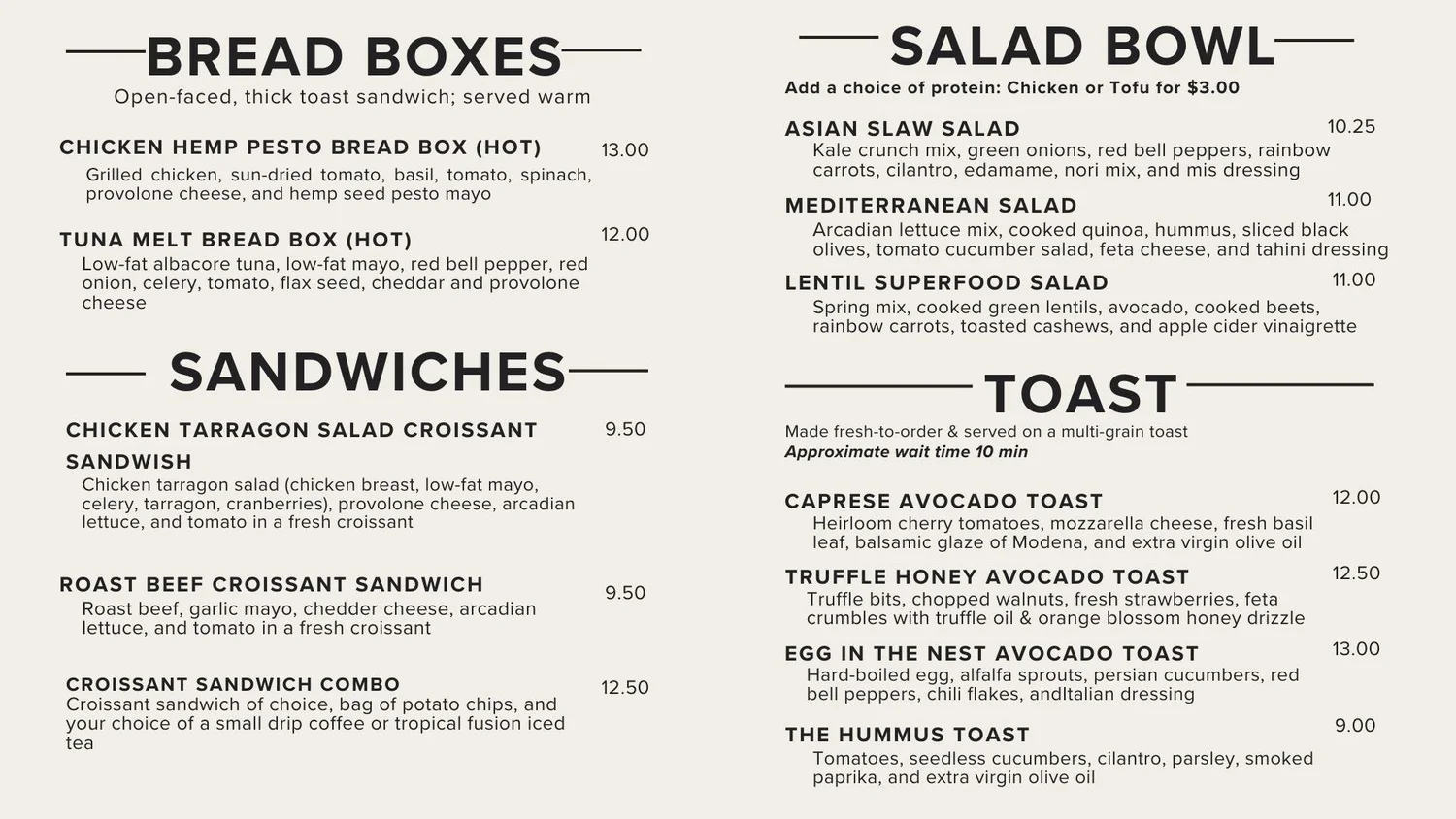 Menu — KRISP Fresh Living