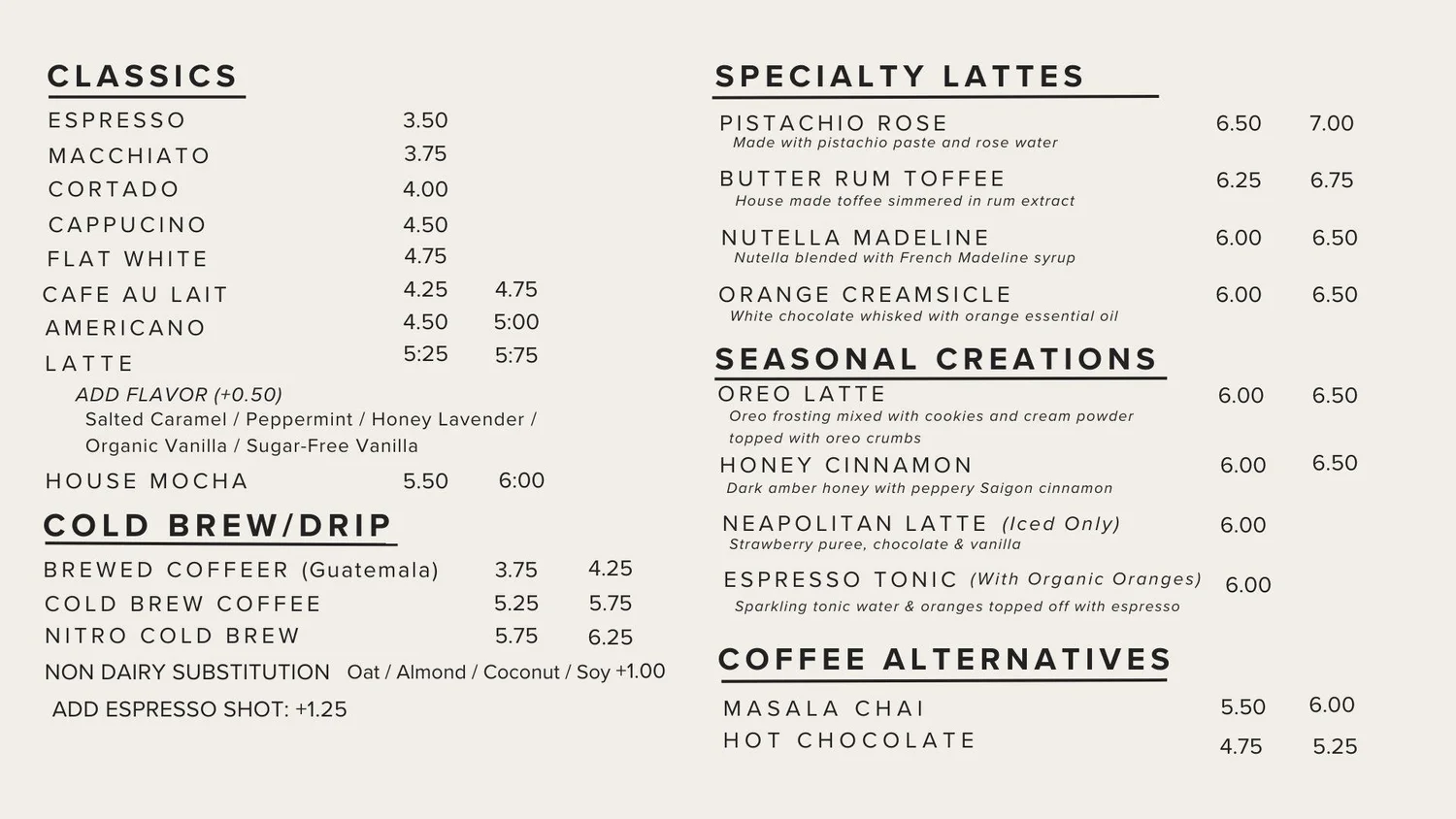 Menu — KRISP Fresh Living