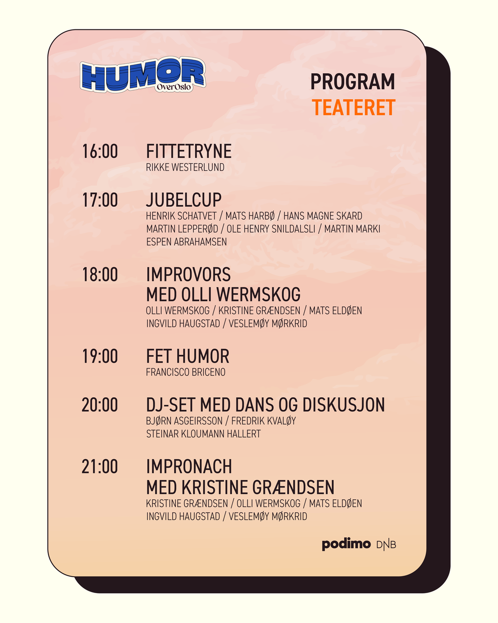 Program og scener — Humor OverOslo