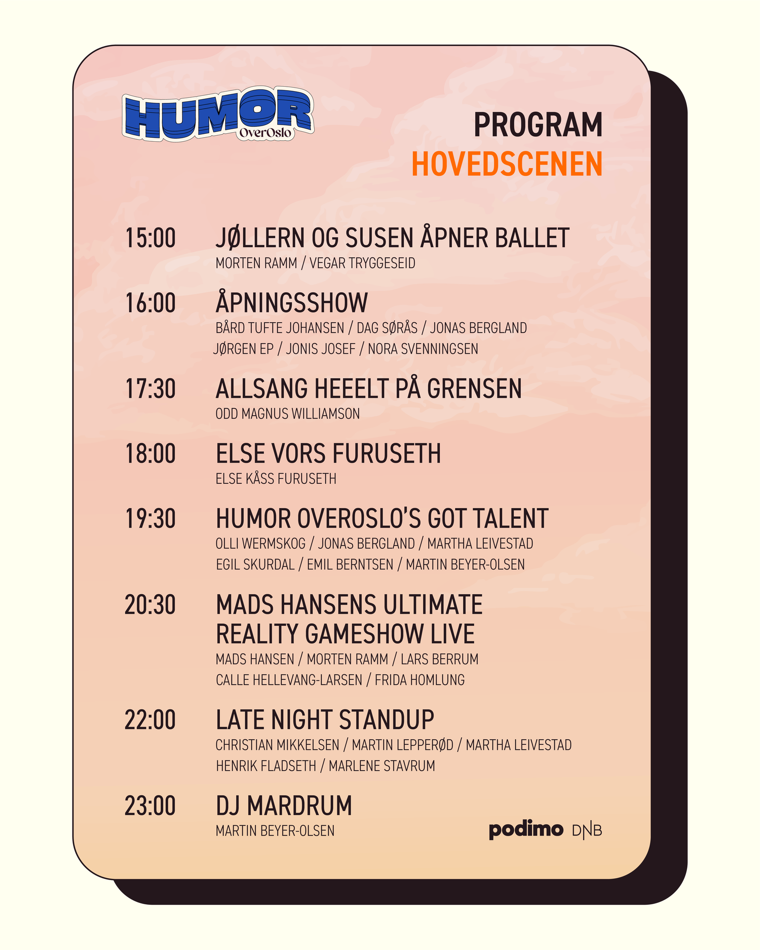 Program og scener — Humor OverOslo