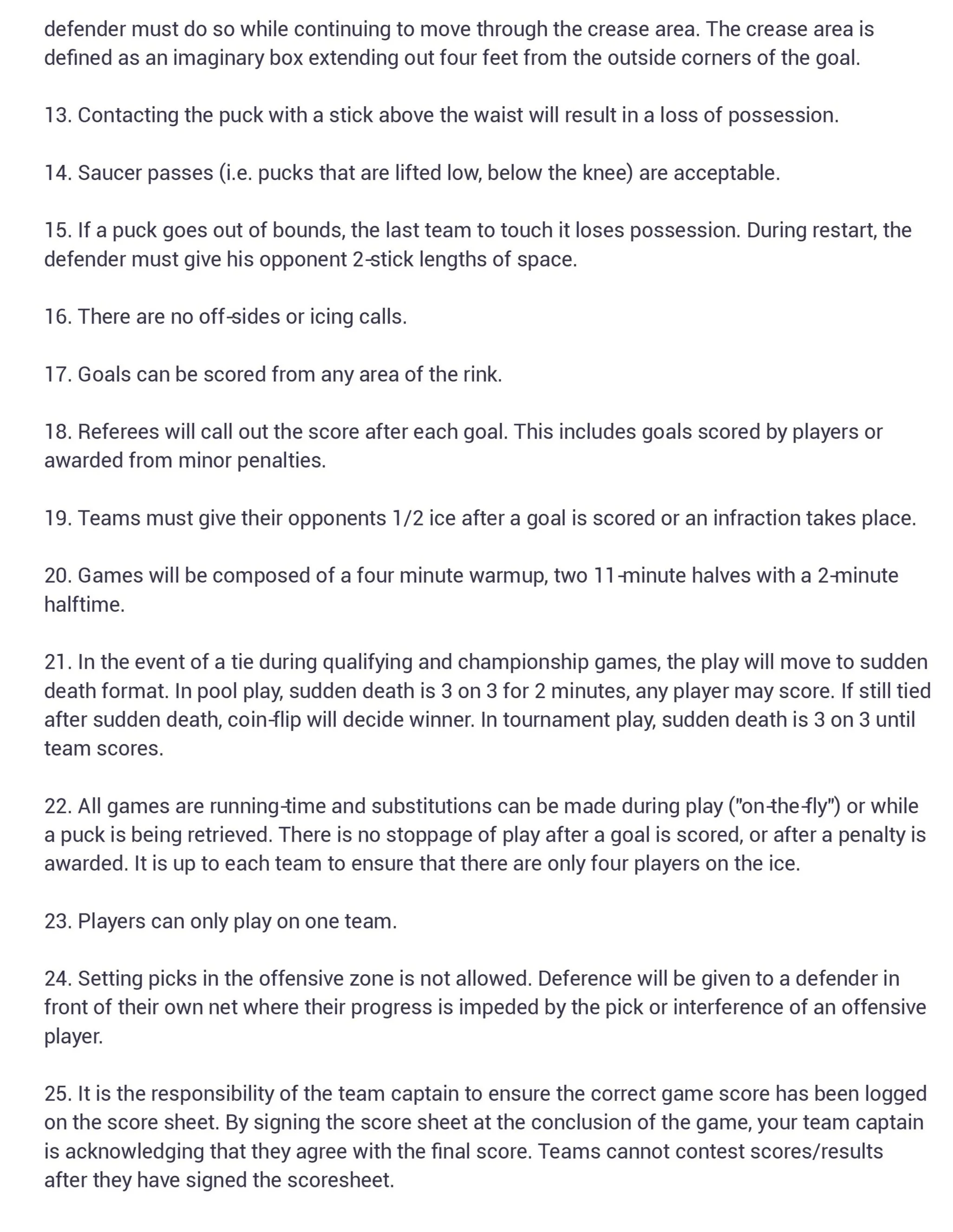 Rules/ skill chart — Stanley Ice Rink