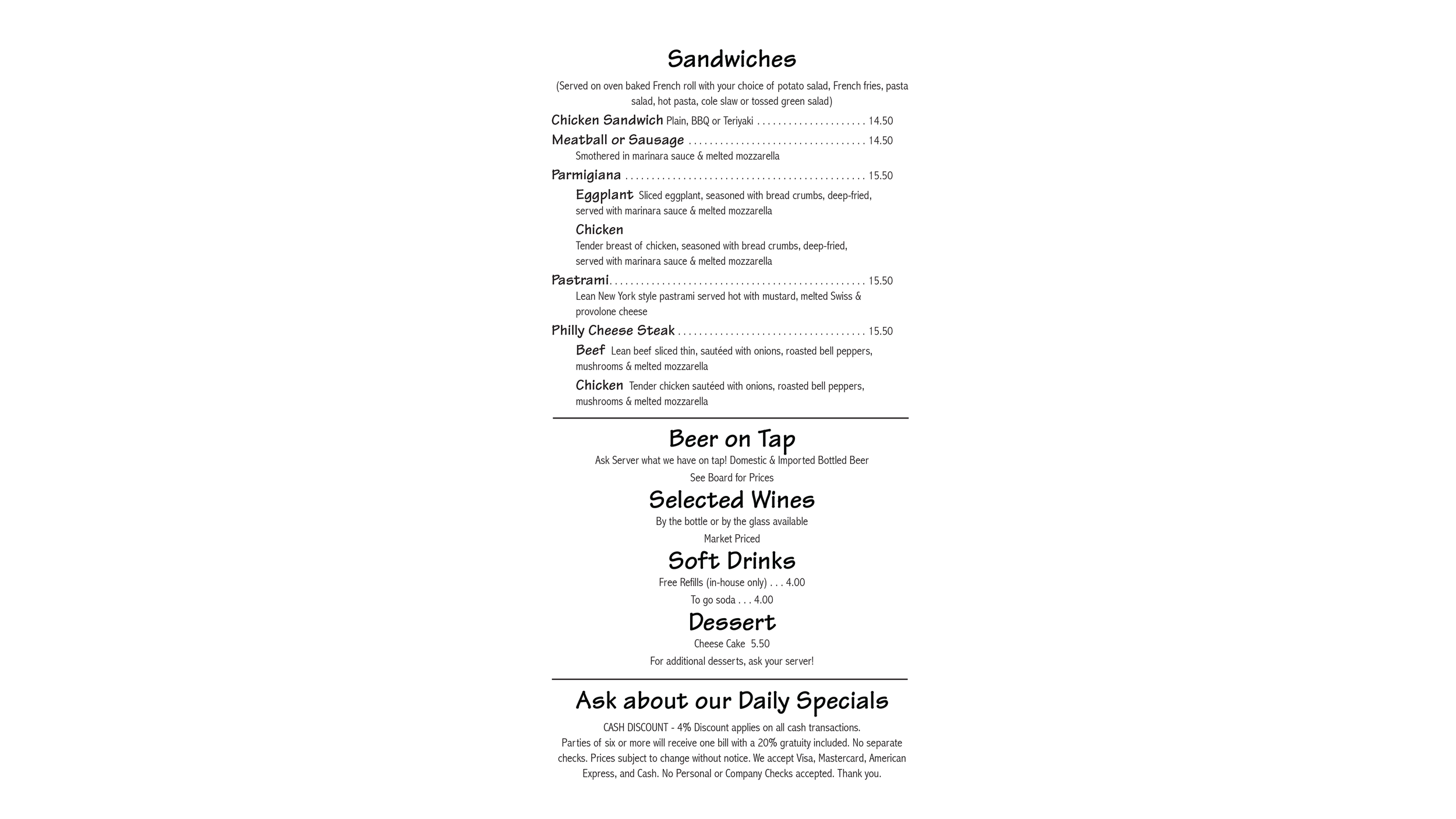 Menu — Grand Central Pizza & Pasta