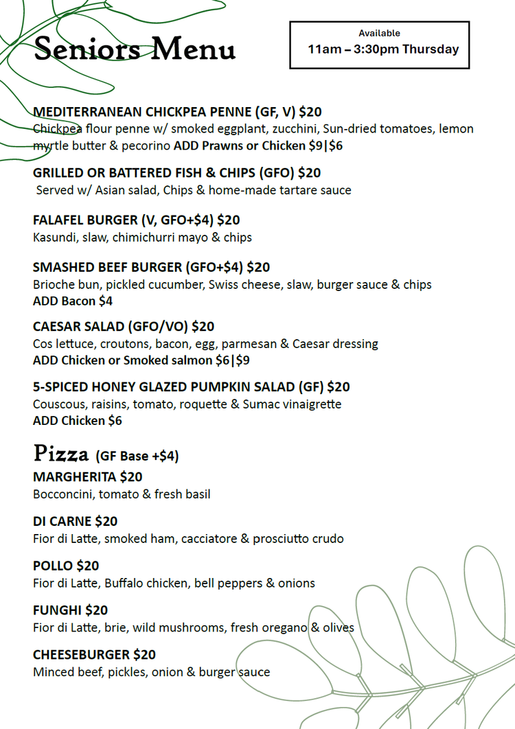 Menu — Masonmill Perth Hills
