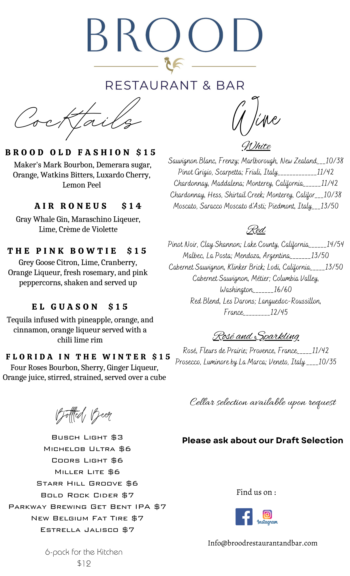 Drink — Brood Restaurant and Bar