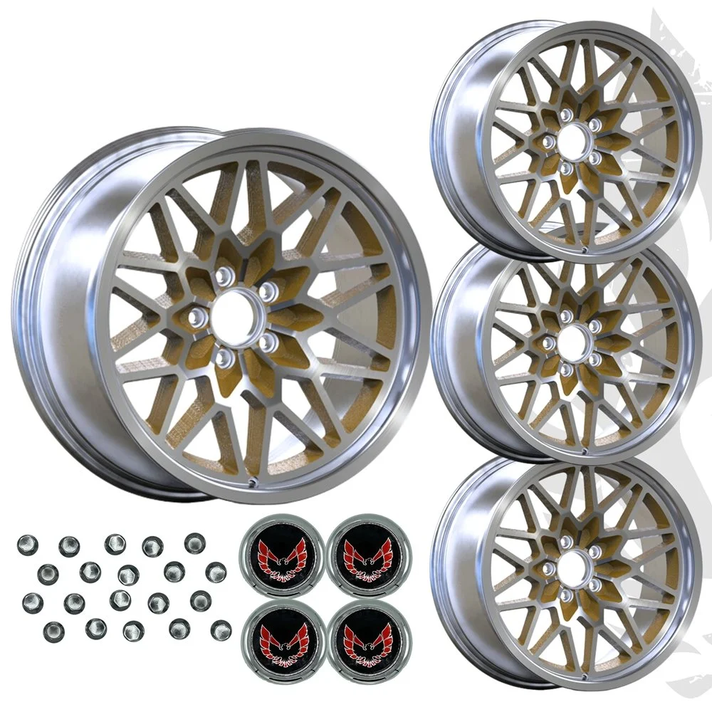 15x8 Gold Snowflake Wheels 1st 2nd Gen Pontiac Trans Am Firebird V2 w ...