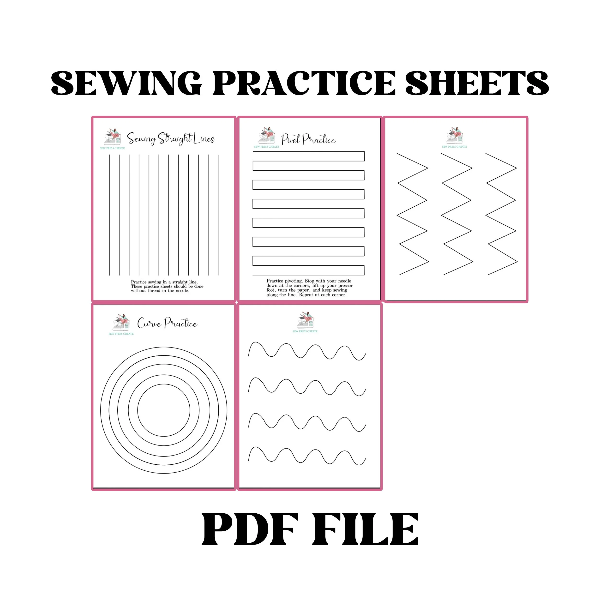 illustration Digital Sewing Pattern template Letter Size- Template for ...