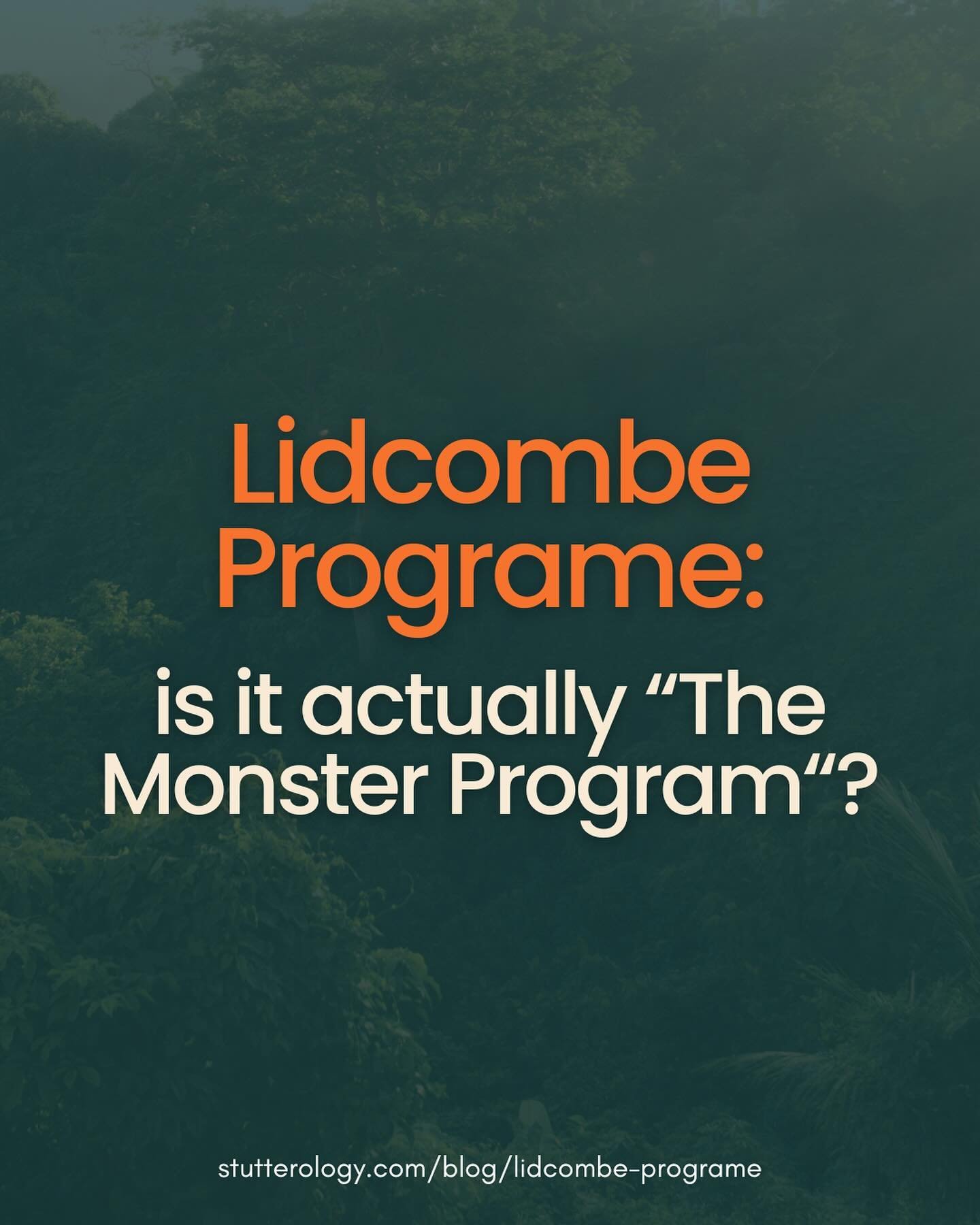 Stop Praising Fluent Speech – is Lidcombe Programe “The Monster Program ...