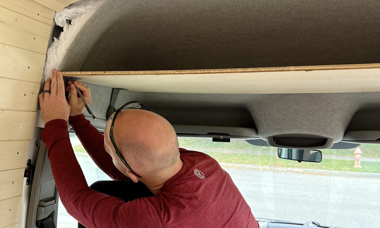 Sprinter Van Headliner Shelf Installation | Our Vantasy Life