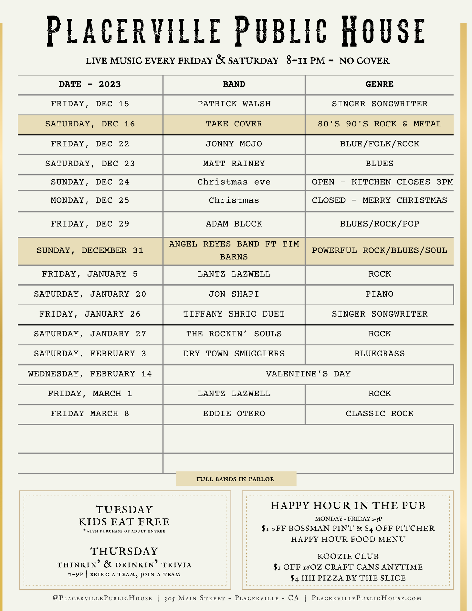 Visit — Placerville Public House