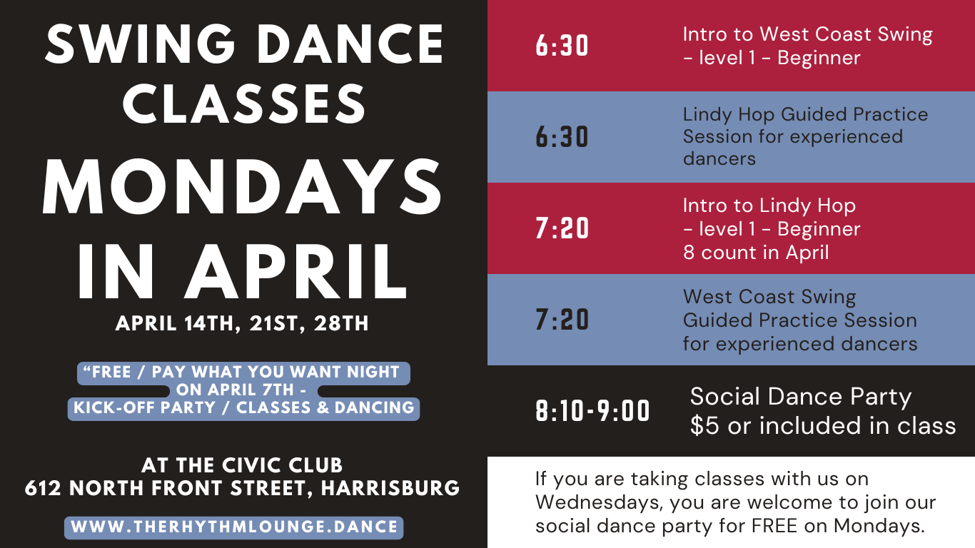 Lindy Hop & West Coast Swing Classes - Riverside Swing - Week 1 of 3 ...