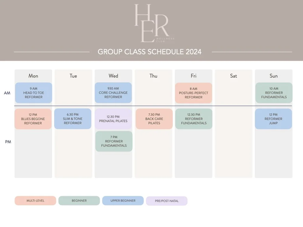 Group Class Schedule — HER Wellness Club