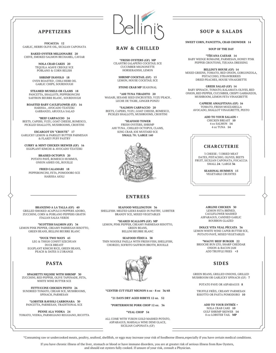 Menu — Bellini's