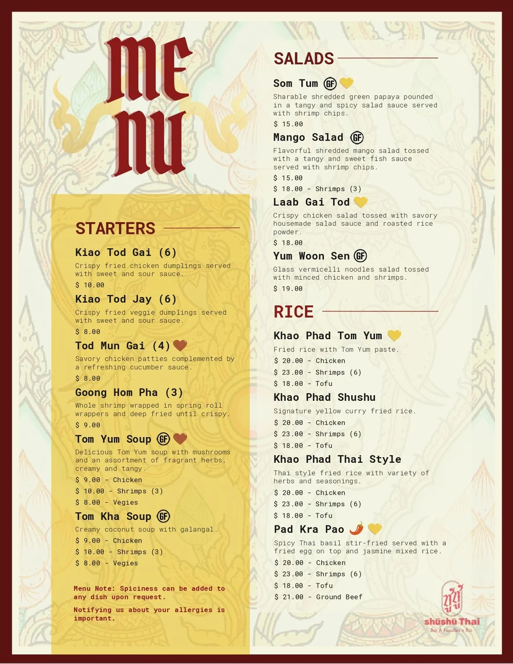 NOTRE-DAME DINE-IN — SHUSHU MTL