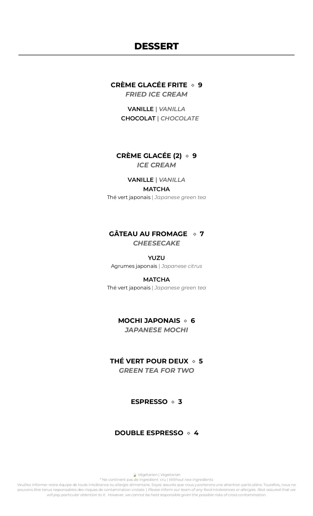 NOTRE-DAME DINE-IN — SHUSHU MTL