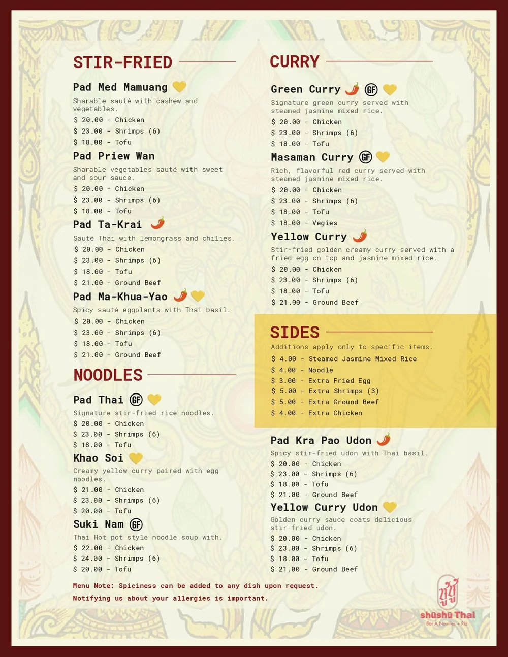 NOTRE-DAME DINE-IN — SHUSHU MTL