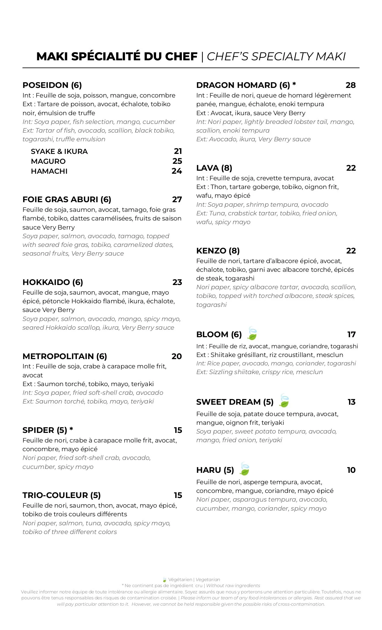 NOTRE-DAME DINE-IN — SHUSHU MTL