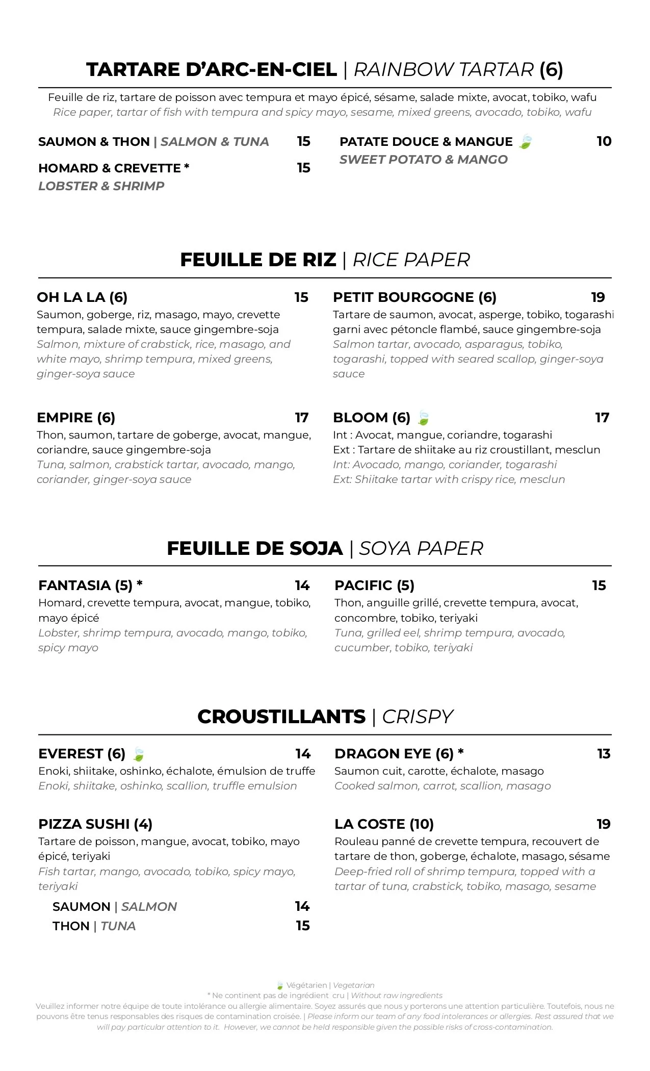 NOTRE-DAME DINE-IN — SHUSHU MTL