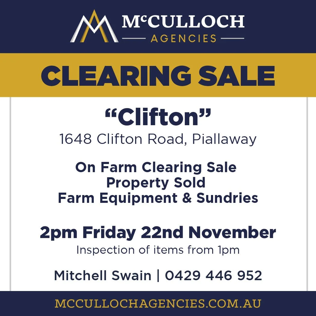 Clearing Sales — McCulloch Agencies