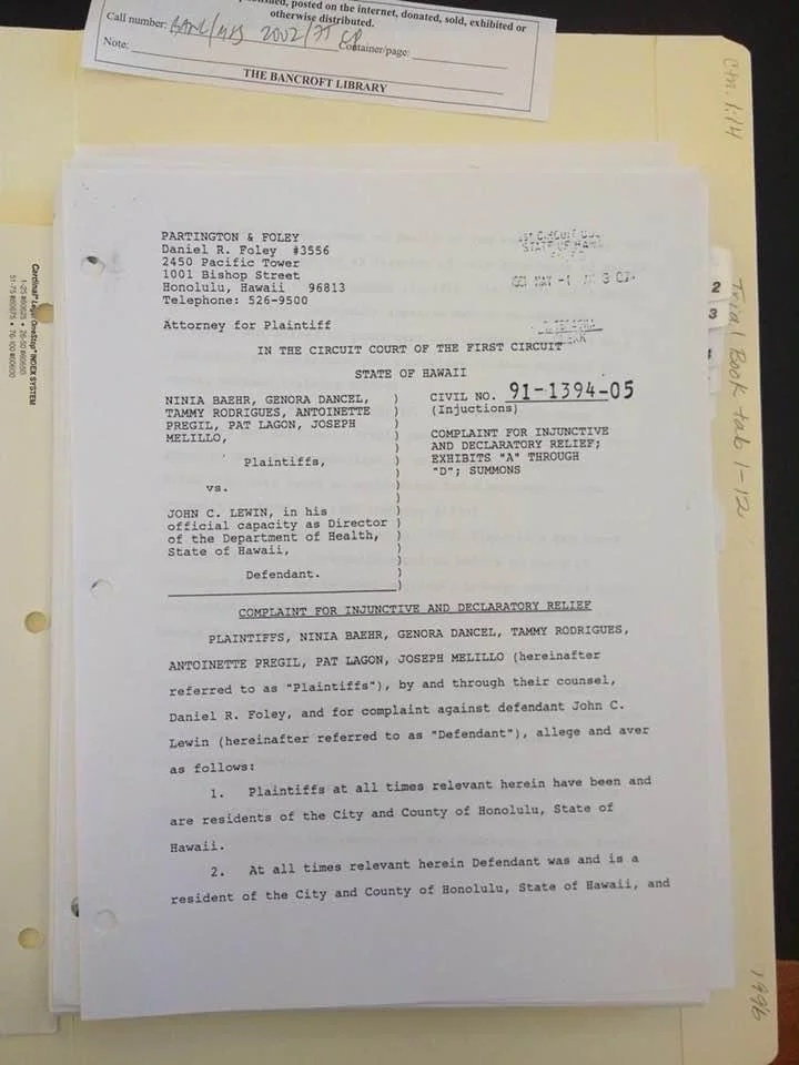 Baehr v Lewin — Lei Pua Ala Queer Histories of Hawai'i Project