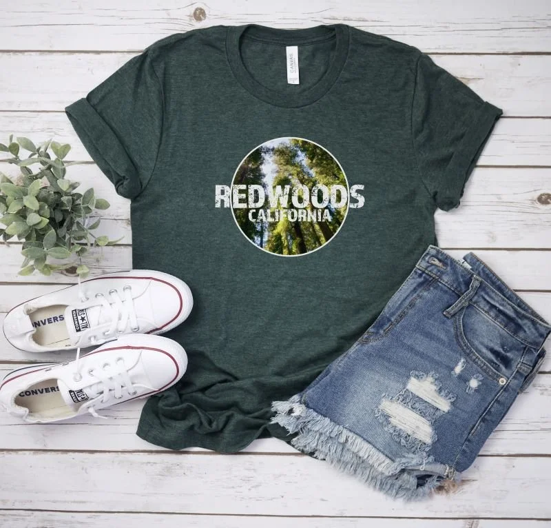 Redwoods California Short Sleeve T-Shirt - Redwood National Park ...