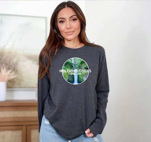 Multnomah Falls Oregon Short Sleeve T-Shirt - Columbia River Gorge ...