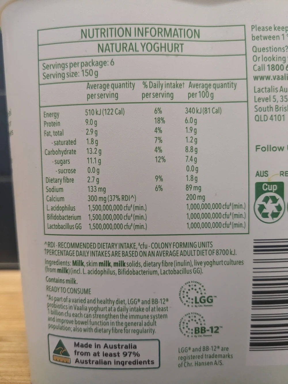 Vaalia Probiotics yoghurt review — Hello Gut Health