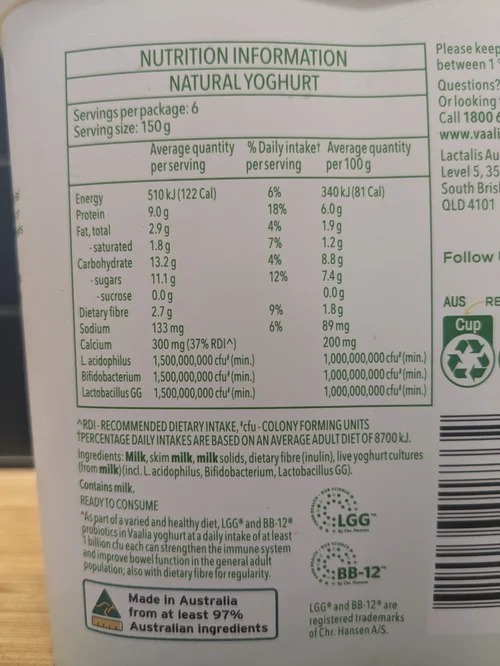 Vaalia Probiotics yoghurt review — Hello Gut Health