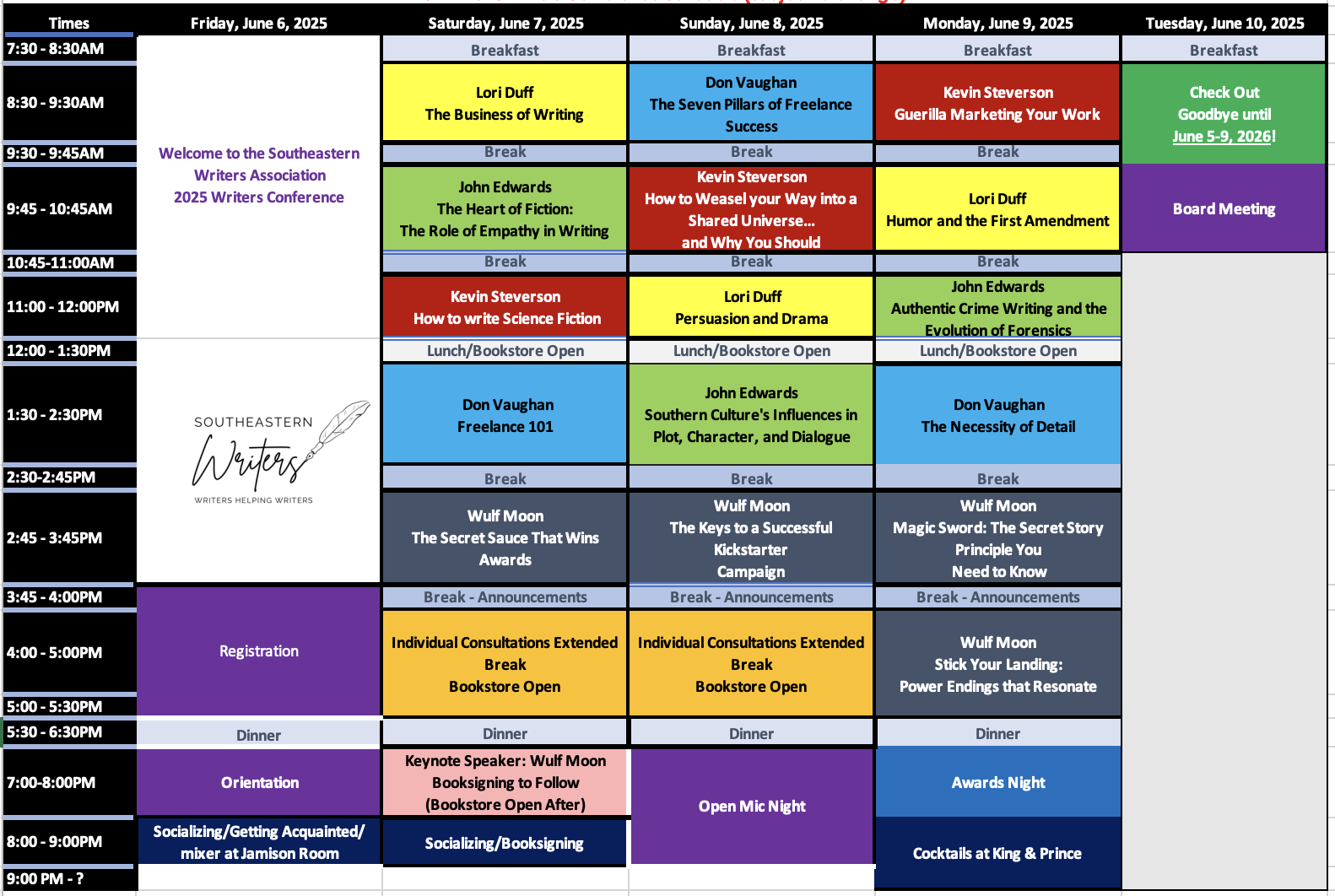 Events — Southeastern Writers Association