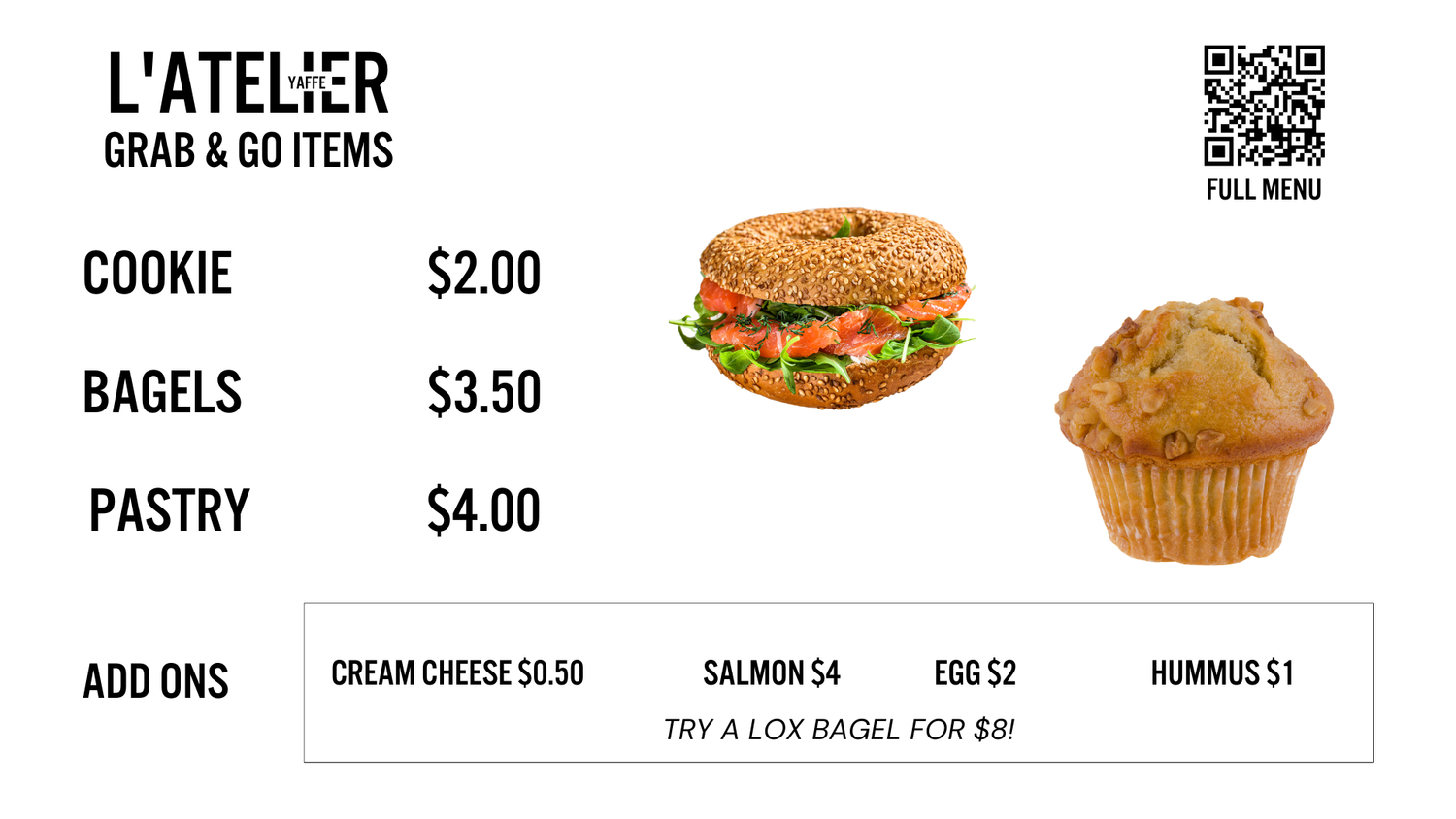 Café Yaffe Menus — L'ATELIER YAFFE