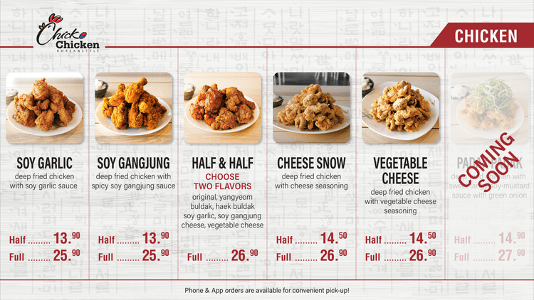 Menu 1 — Chicko Chicken WA