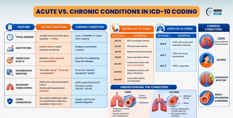 COPD and Asthma ICD-10: Acute vs Chronic Differences