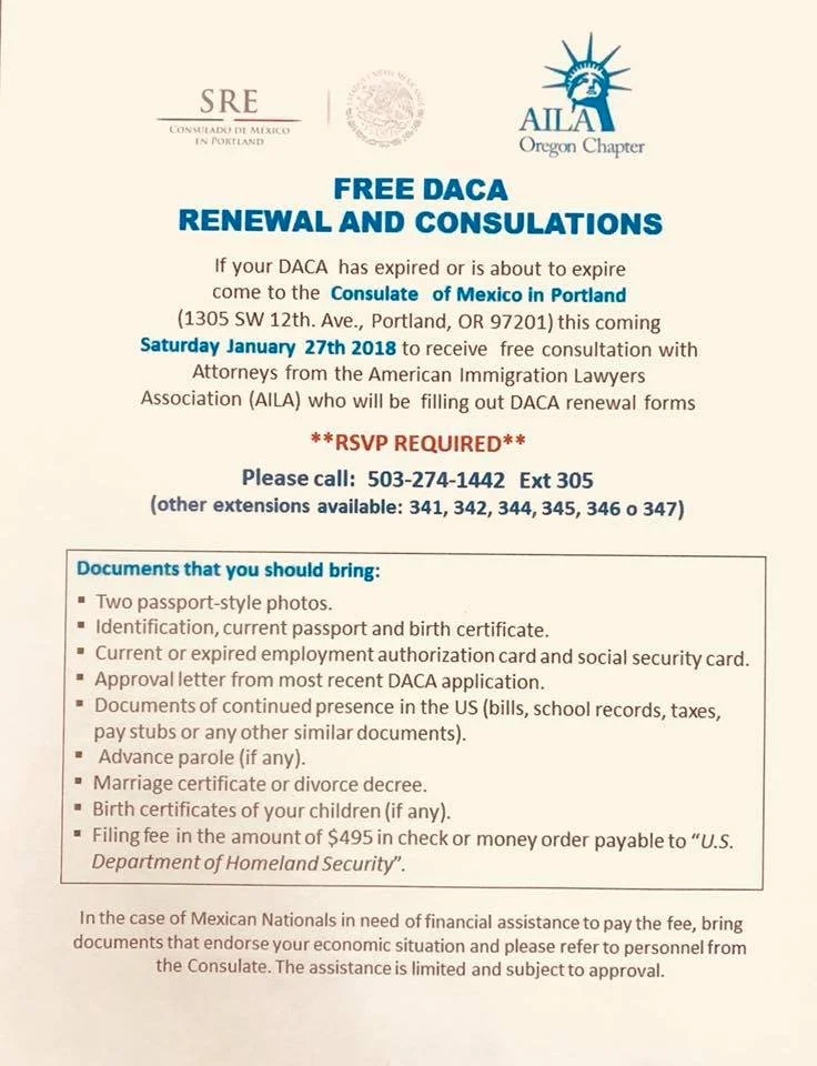 Free DACA renewal and consultations — ics-law