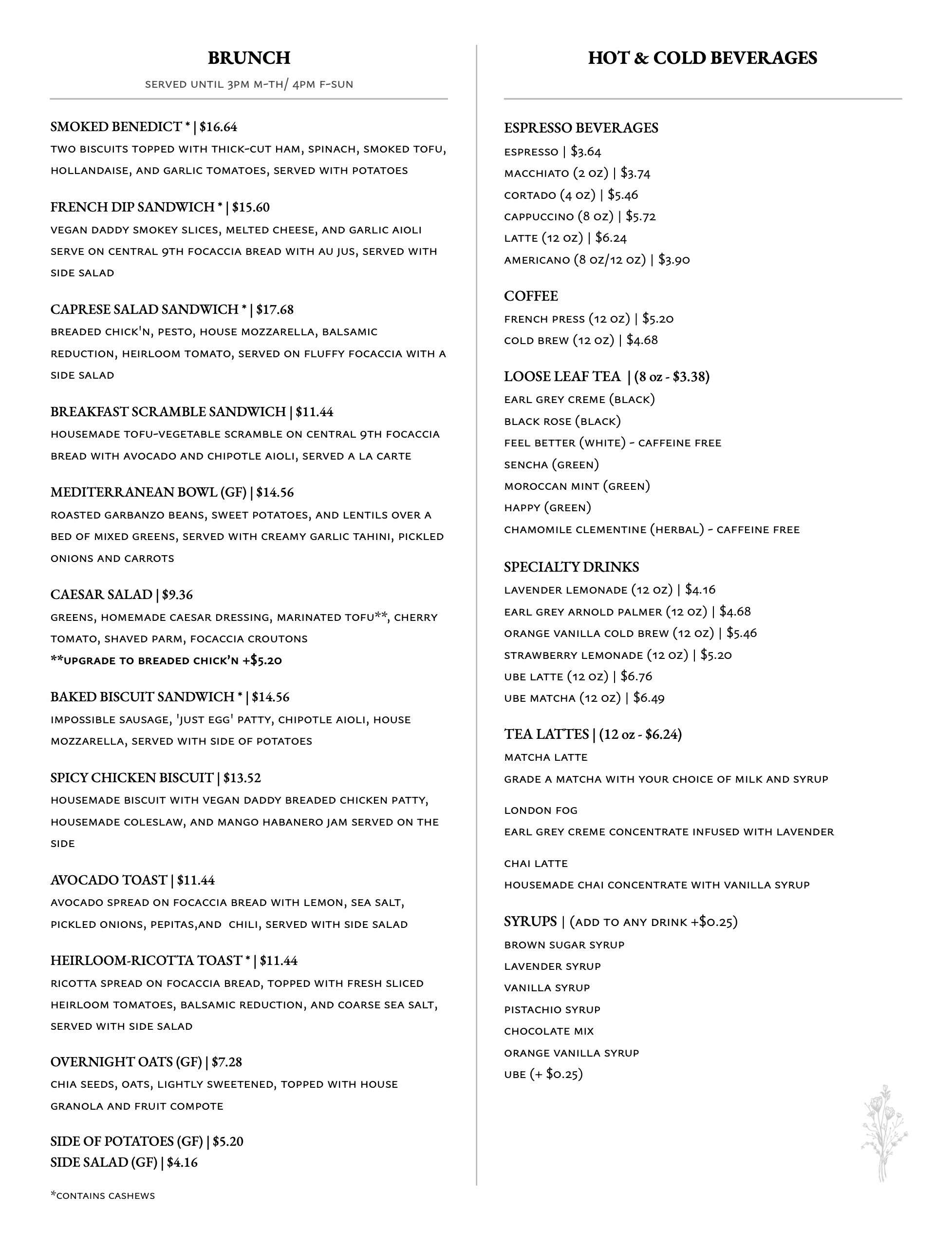 Menu — Passion Flour