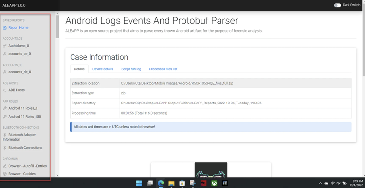Getting started with ALEAPP — ArcPoint Forensics Main
