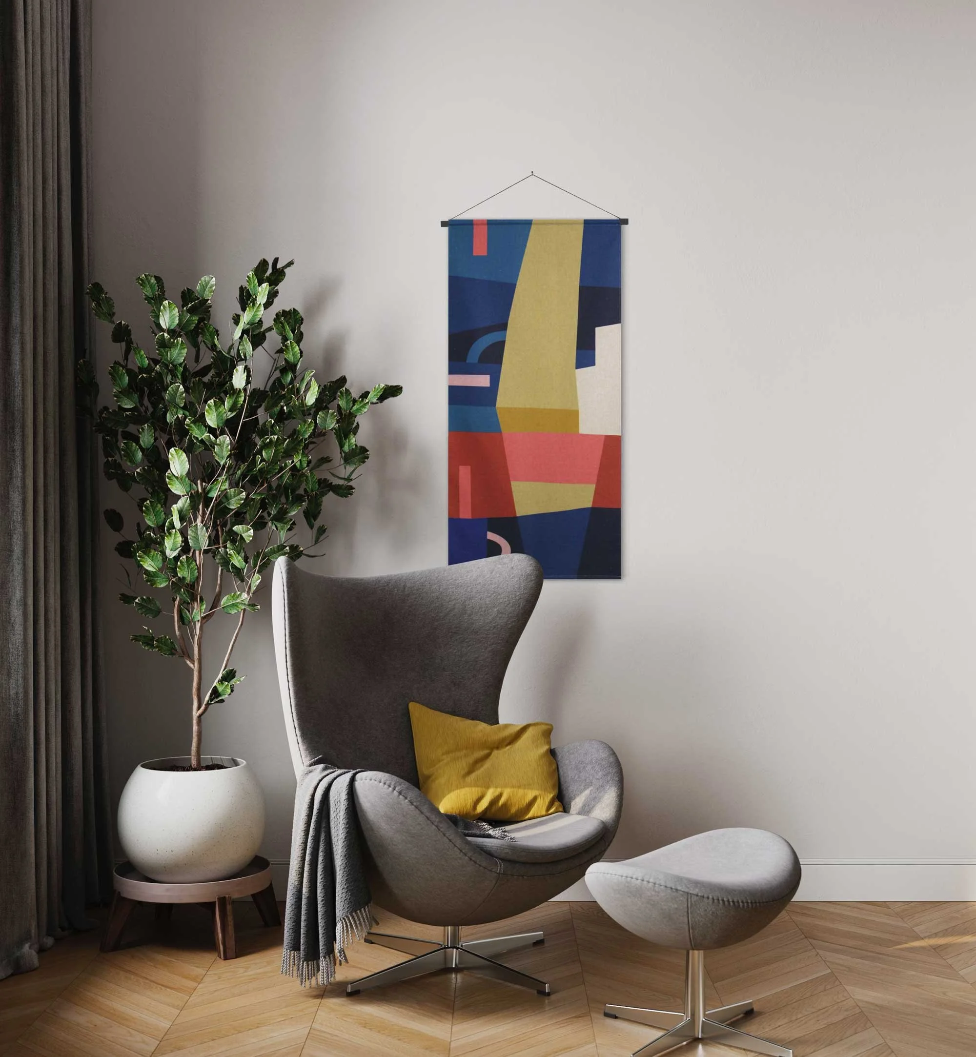 Shapescapes Tower Linen Wall Hanging — Maluda