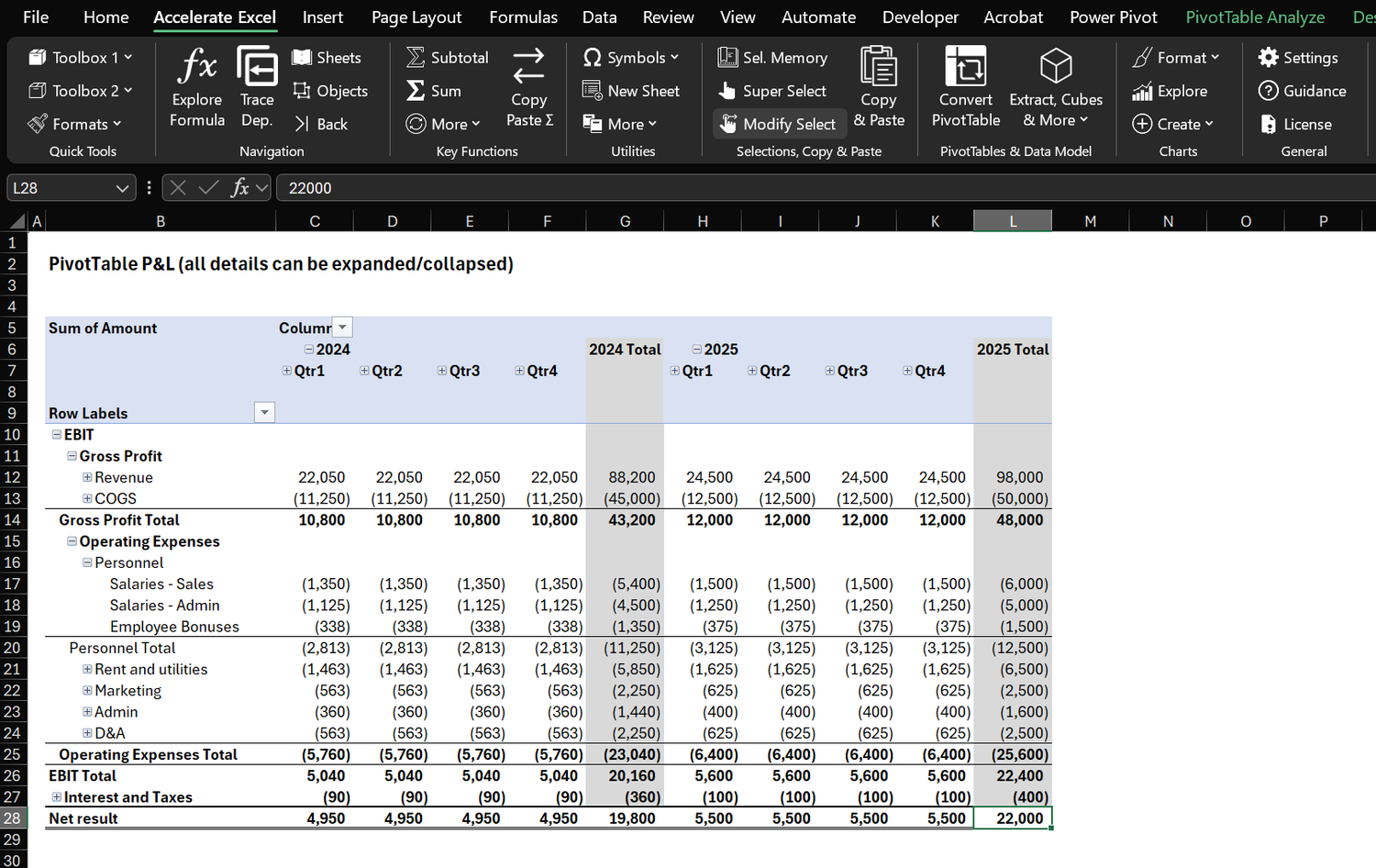 Build a Profit & Loss Statement in Excel: Practical Guide | Accelerate Excel