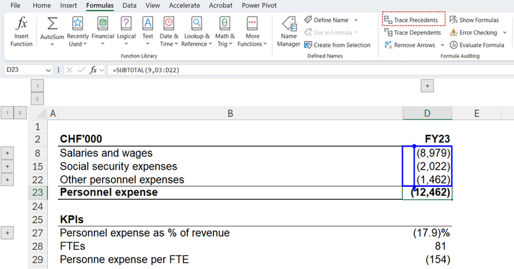 Trace Precedents & Trace Dependents in Excel | Accelerate Excel