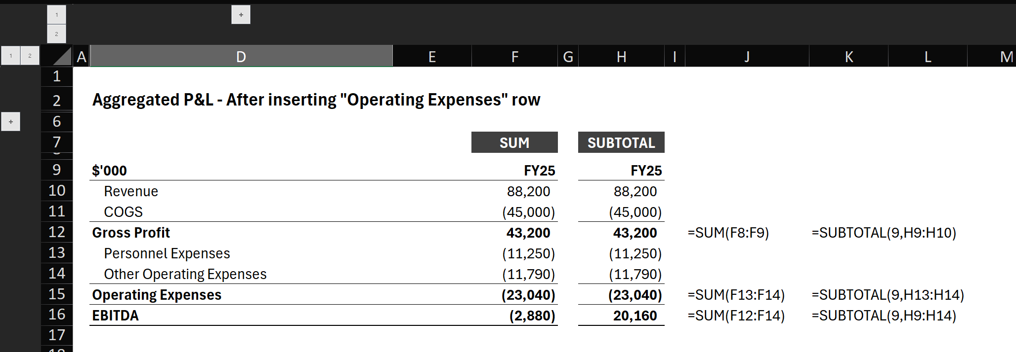 Excel SUBTOTAL vs SUM: Why SUBTOTAL is Better | Accelerate Excel
