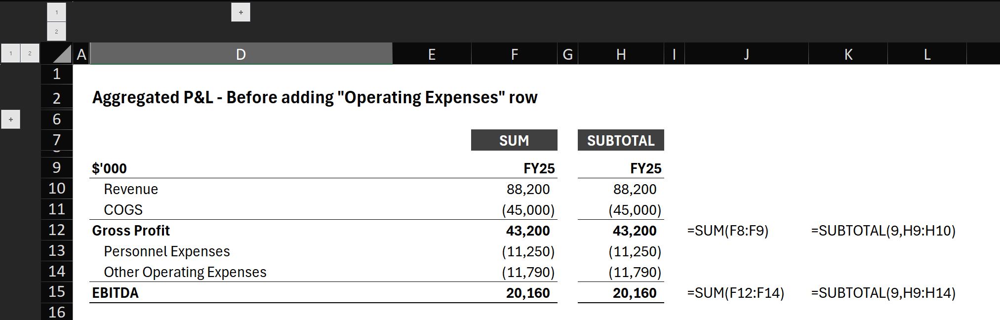 Excel SUBTOTAL vs SUM: Why SUBTOTAL is Better | Accelerate Excel