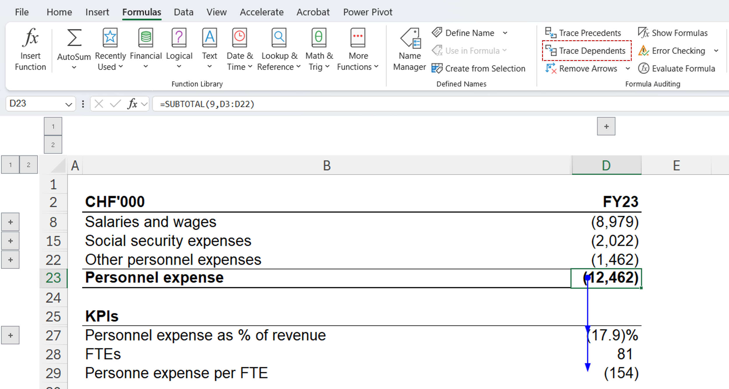 Trace Precedents & Trace Dependents in Excel | Accelerate Excel